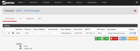 How to Host a Single Website Behind a pfSense Firewall - Contrado Digital
